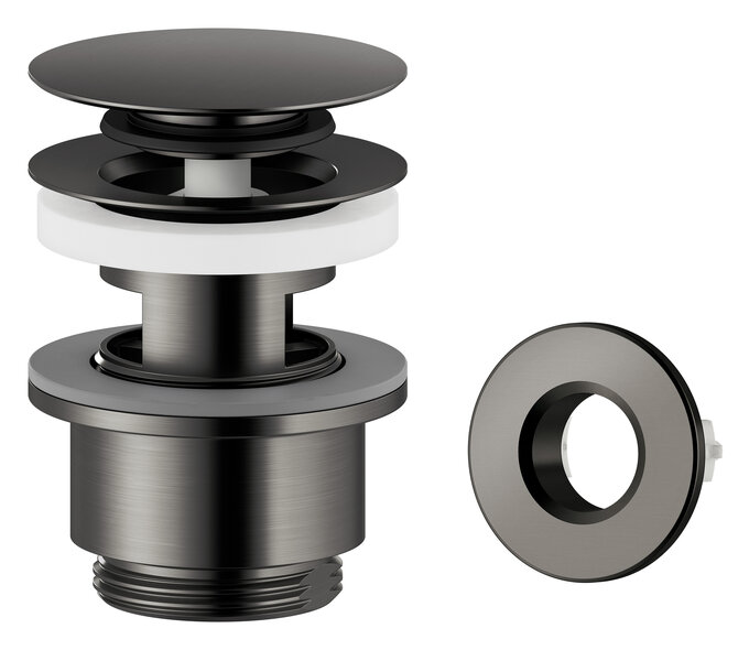 Badkameraccessoires Grafiet PVD Wastafel klikwaste [https://damixa.nl]